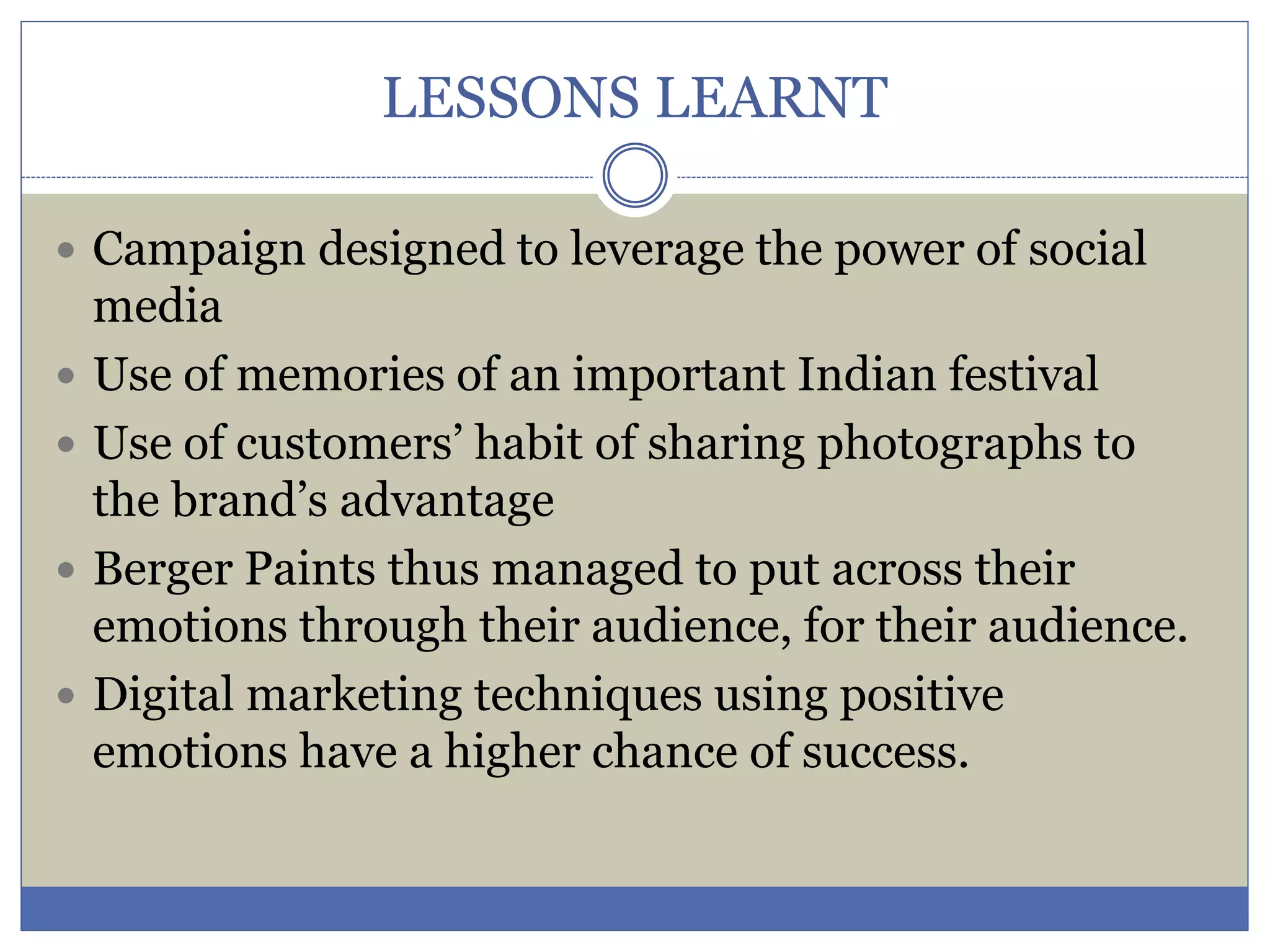 BERGER PAINTS - SOCIAL MEDIA MARKETING STRATEGY | PPT