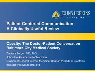 Patient-Centered Communication: A Useful Clinical Review | PPTX
