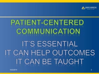 Patient-Centered Communication: A Useful Clinical Review | PPTX