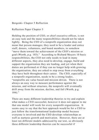 Bergeski- Chapter 5 ReflectionReflection Paper Chapter 5.docx