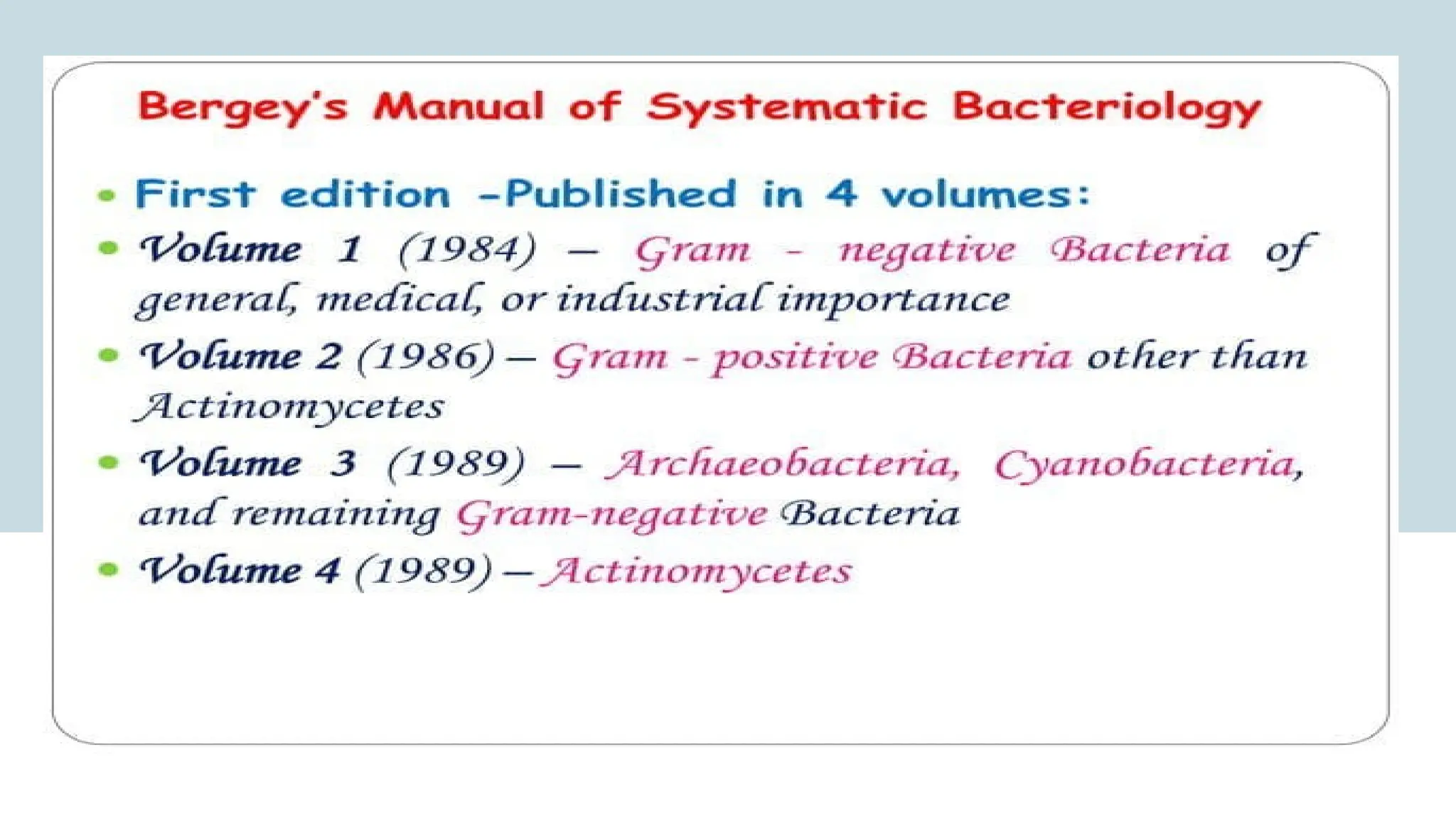 Bergey’s manual classificationBergey’s manual classification.pptx