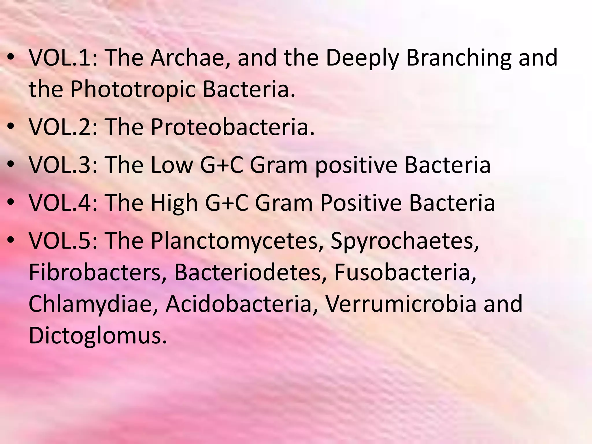 Bergey’s manual of bacterial classification | PPTX