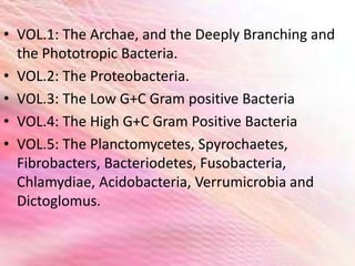 Bergey’s manual of bacterial classification | PPTX