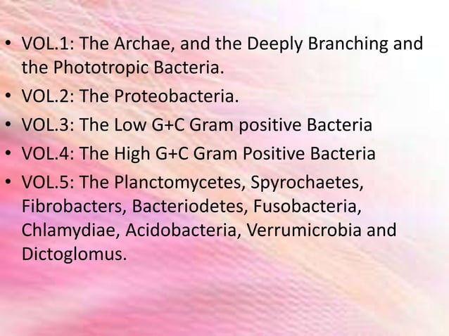 Bergey’s manual of bacterial classification | PPTX