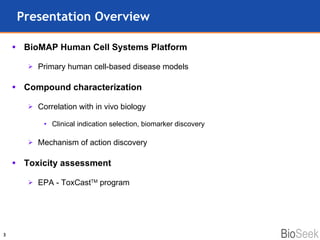BioMAP ® Primary Human Cell-Based Systems for Drug Discovery | PPT