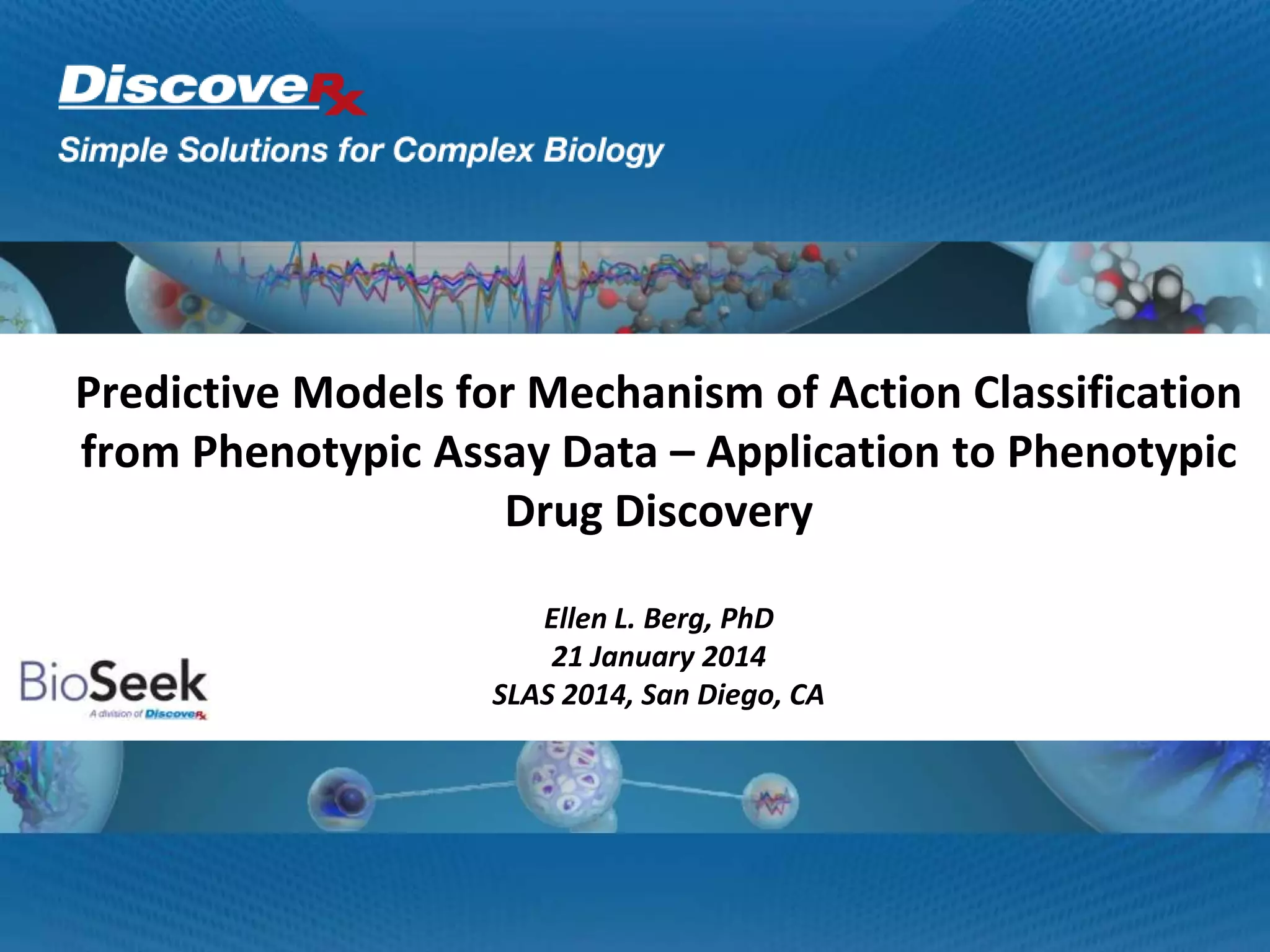Predictive Models for Mechanism of Action Classification from ...