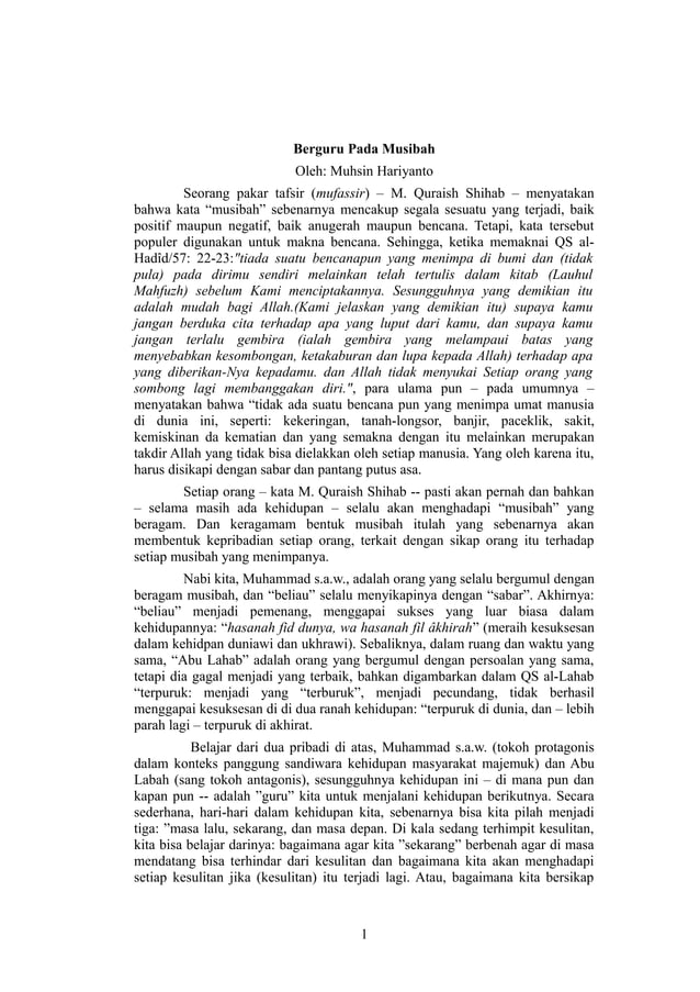 Berguru pada musibah | PDF