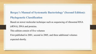 Bergys manual Bacteria used for bacteriaal classification | PPTX