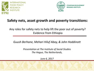 Safety nets, asset growth and poverty transitions: Any roles for safety ...