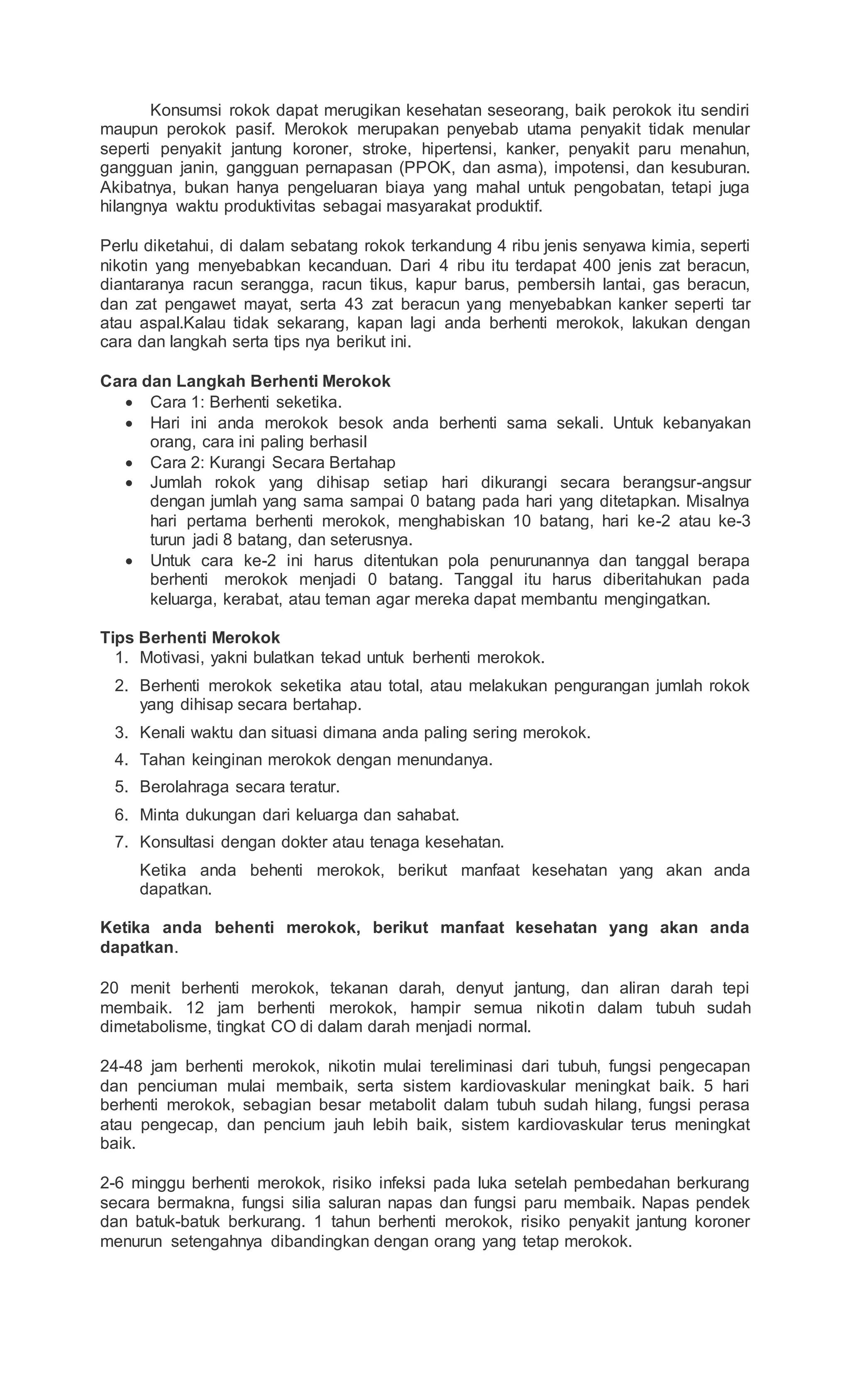 Berhenti merokok | DOCX