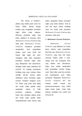 Berhitung Cepat Ala Joe Sandy | PDF