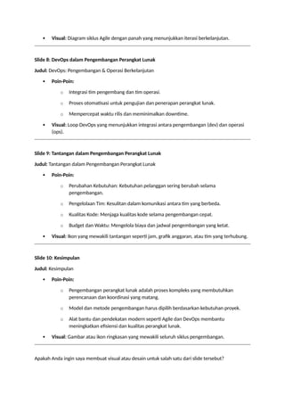 konten slide PowerPoint untuk presentasi tentang Pengembangan Perangkat ...