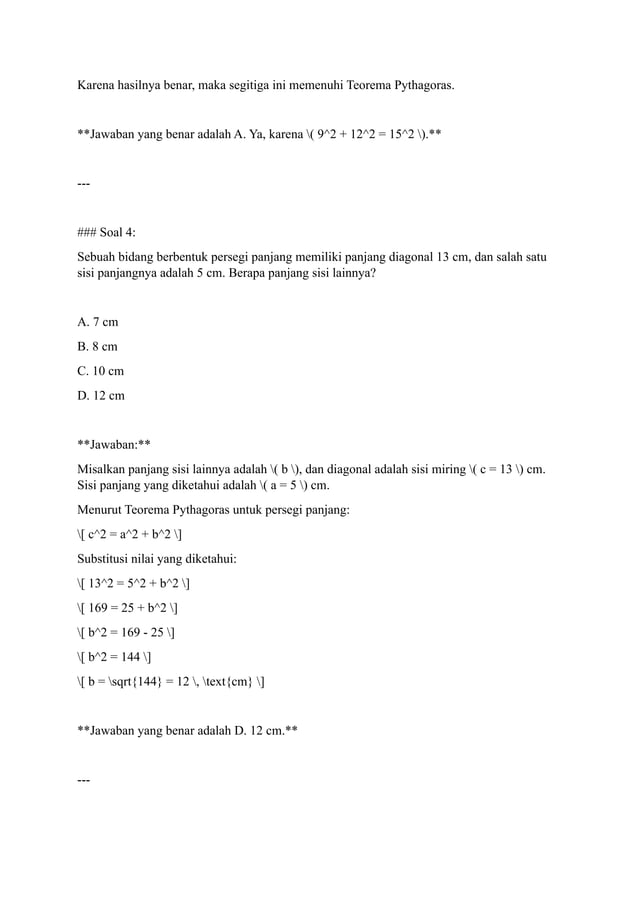 Berikut adalah soal literasi objektif matematika kelas 8 pada topik.docx