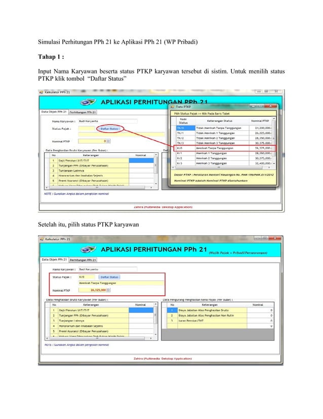 Aplikasi PPh 21 | PDF