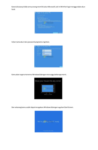 Berikut ini cara install windows 8 lengkap beserta gambarnya | DOCX