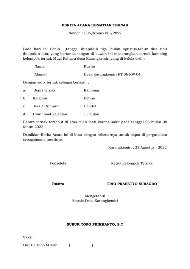 BERITA ACARA KEMATIAN TERNAK.docx