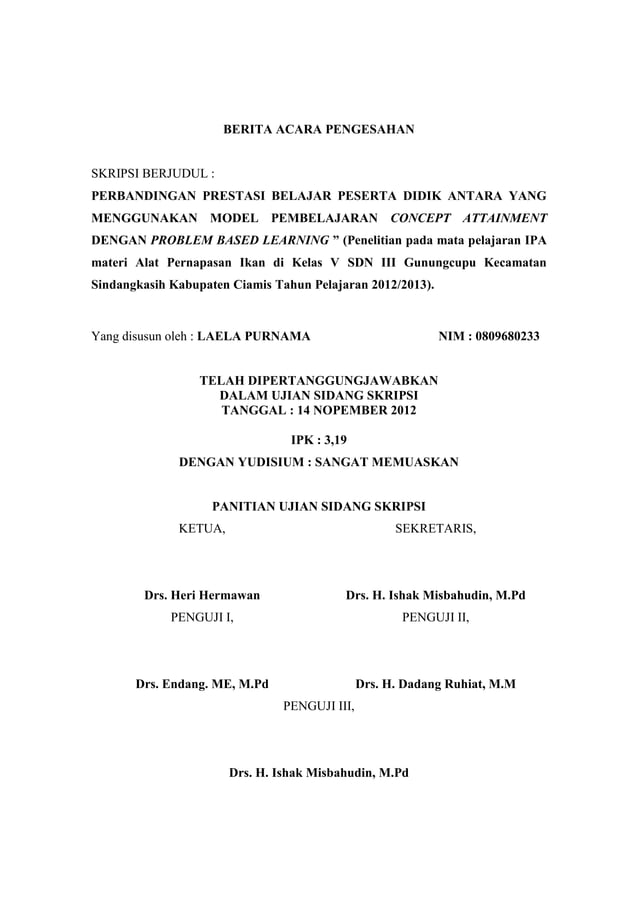 Berita acara pengesahan | PDF