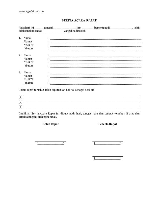 Berita acara rapat | DOCX
