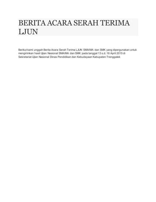 Berita acara serah terima ljun | DOCX