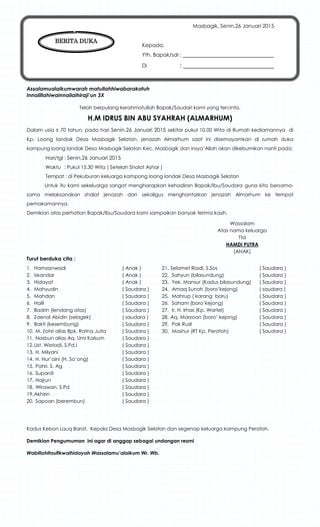 Berita kematian | DOCX