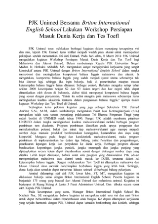 Berita pjk unimed | PDF