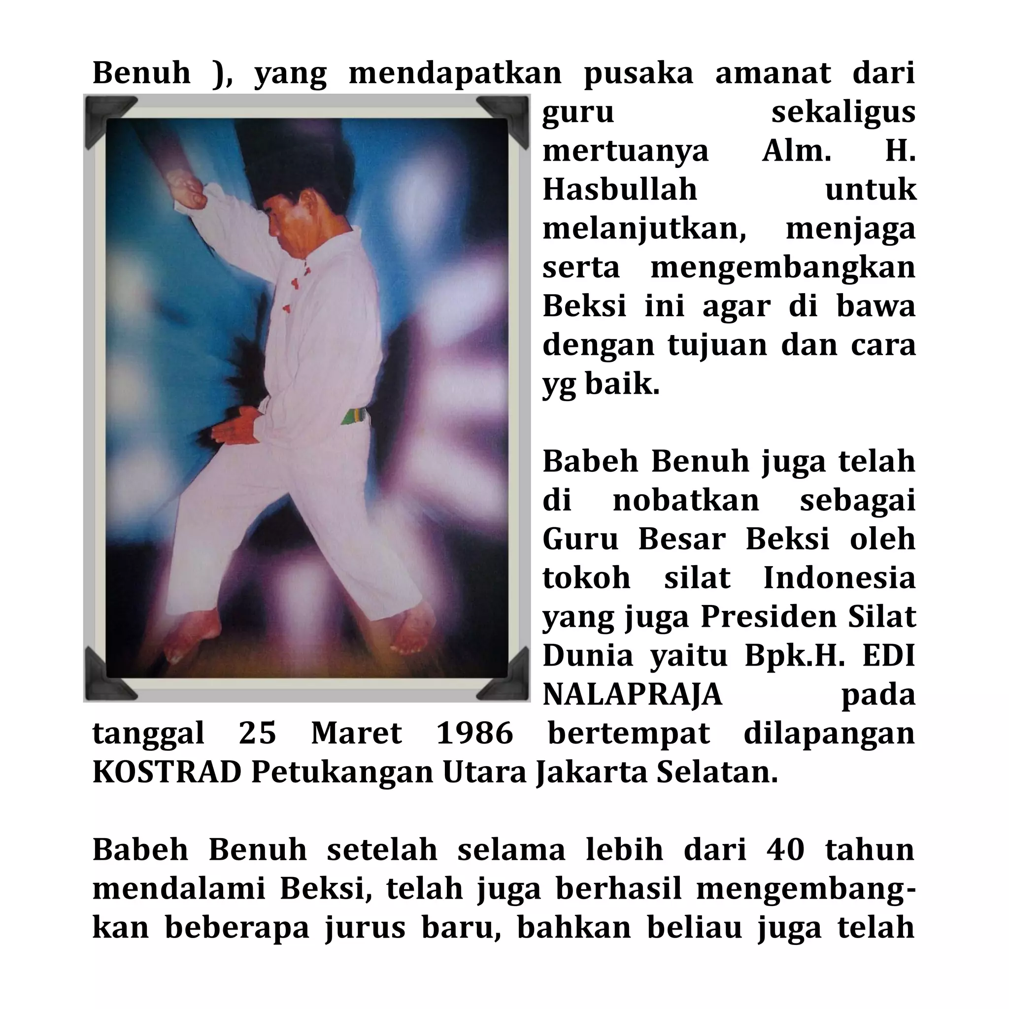 Berita Silat Beksi Tradisional H Hasbullah | PDF