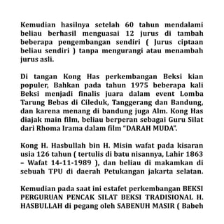 Berita Silat Beksi Tradisional H Hasbullah | PDF