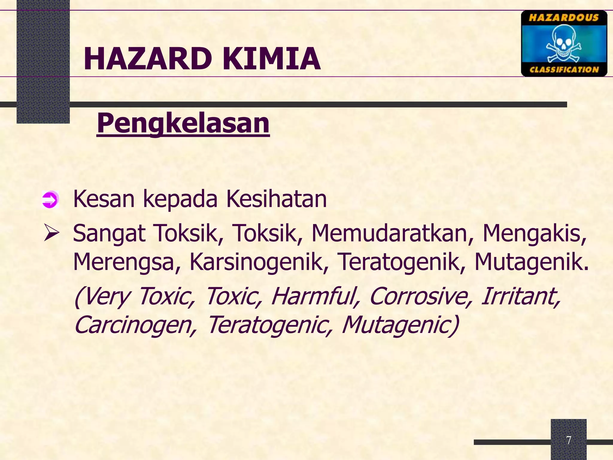 Keselamatan Semasa Mengendalikan Bahan Kimia Berbahaya | PPT