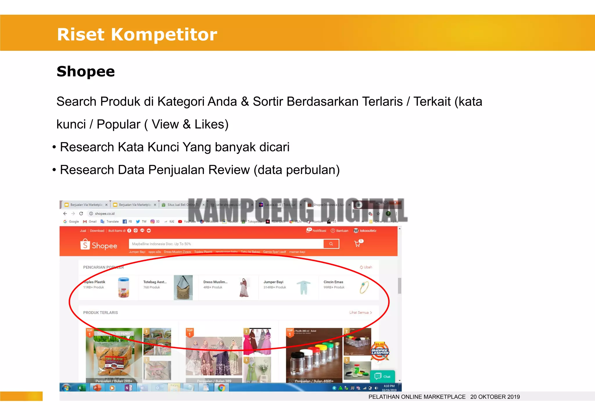 Strategi Berjualan di Marketplace Tokopedia, Bukalapak, Shopee dan Lazada | PDF