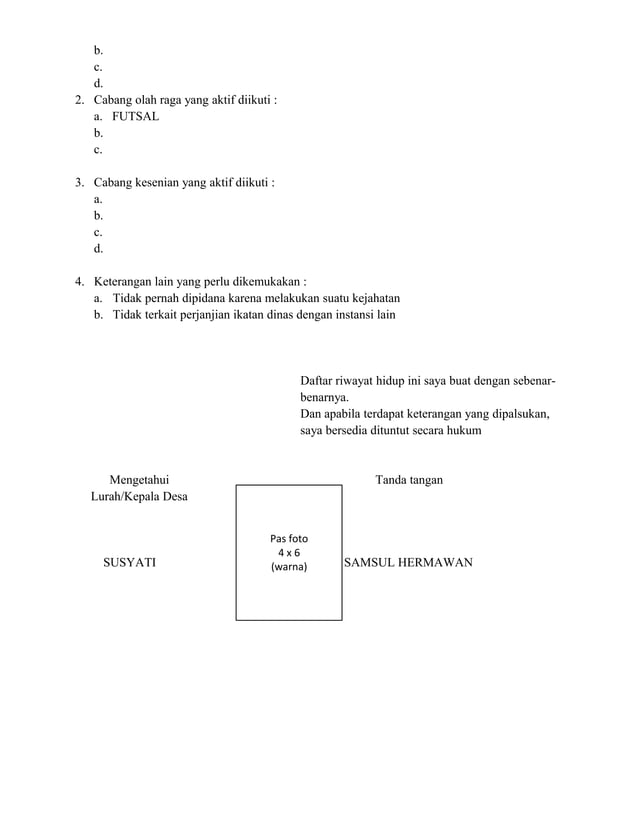 Berkas persyaratan tamtama | PDF