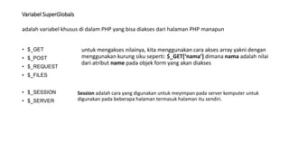 Berkenalan dengan bahasa php pemrograman web | PPTX