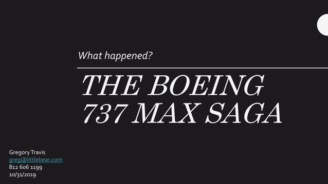 The Boeing 737 MAX Saga | PPTX | Air Travel | Travel Type