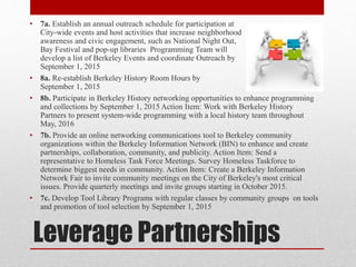 Berkeley Public Library Strategic Plan Presentation FY 16-18 | PPT