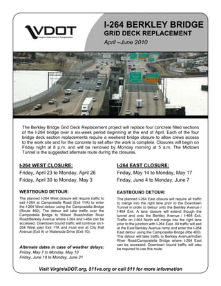 Berkley bridge closure - April 24th & 25th | PDF