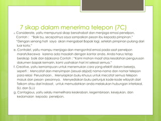 Berkomunikasi Melalui Telepon dengan baik dan benar | PPTX