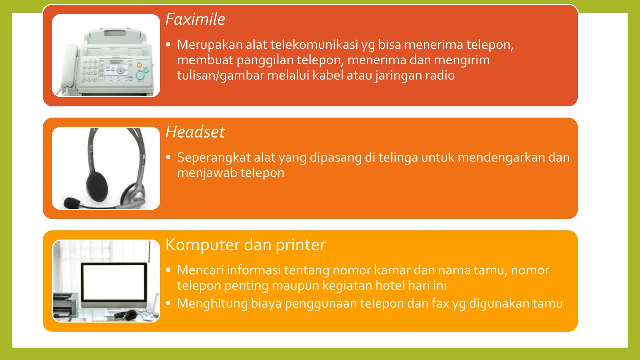 Front Office : Berkomunikasi melalui Telepon | PPTX