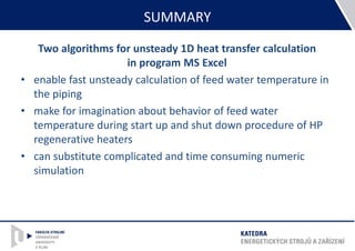 Berková E. - Algorithm of unsteady 1d calculation for feed water ...