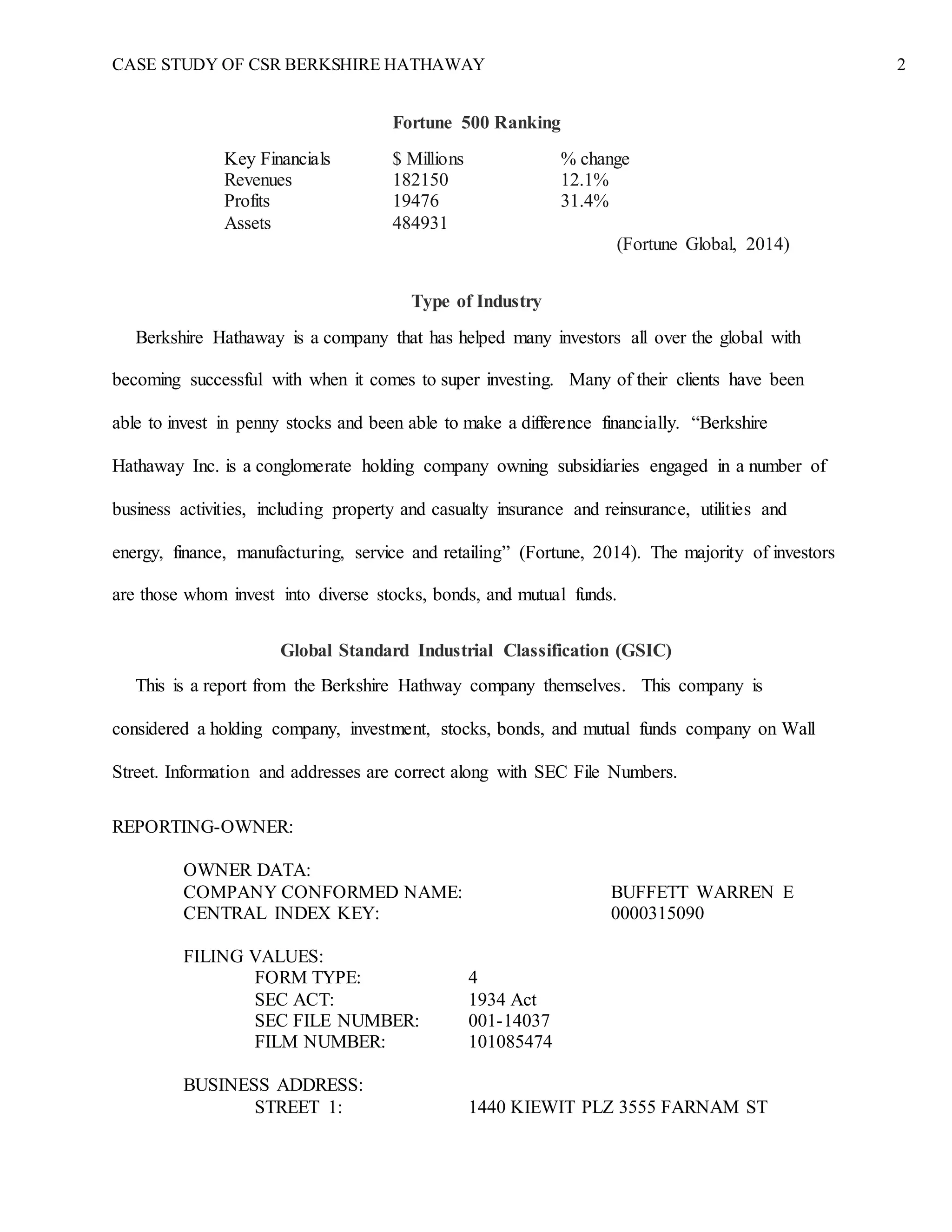 Berkshire hataway | DOCX