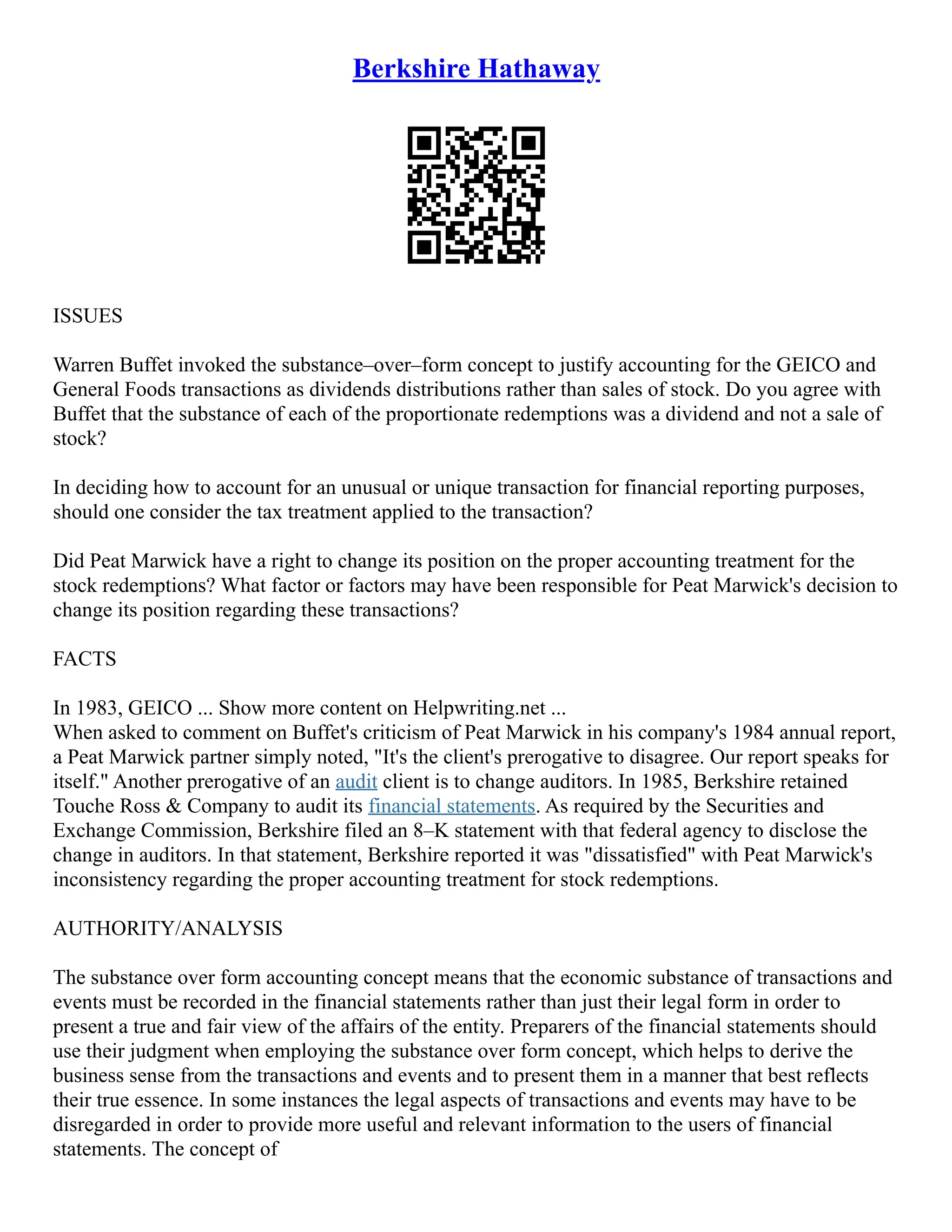 Berkshire Hathaway | PDF