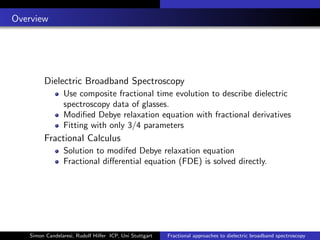 Fractional approaches in dielectric broadband spectroscopy | PDF | Chemistry | Science