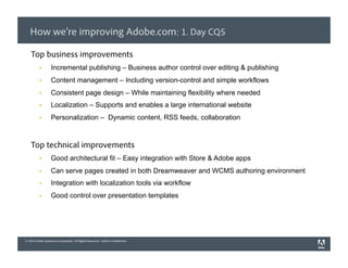 Adobe.com Redesign: Powered by Day CQ5 | PDF | Technology & Computing