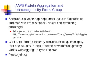 Focus on aggregation: types, causes, characterization, and impact | PPT