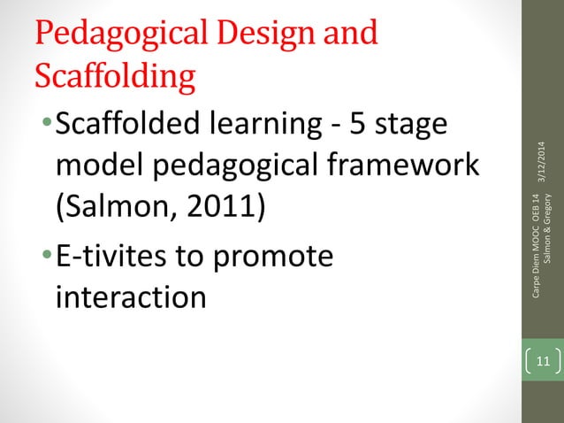 Carpe Diem MOOC:Practical Lessons Learnt- Berlin, Online Educa 2014 | PPT