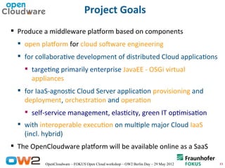 OpenCloudware: the Cloud application lifecycle management platform | PPT