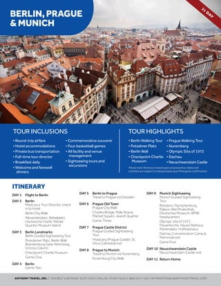 Berlin, Prague & Munich - Itinerary | PDF