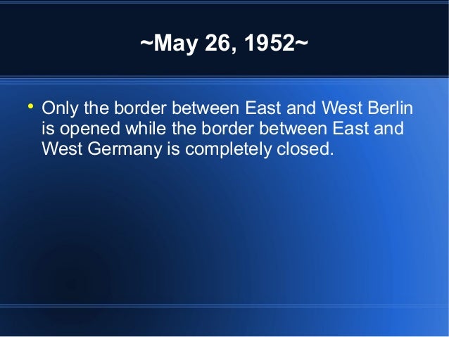 Berlin wall timeline