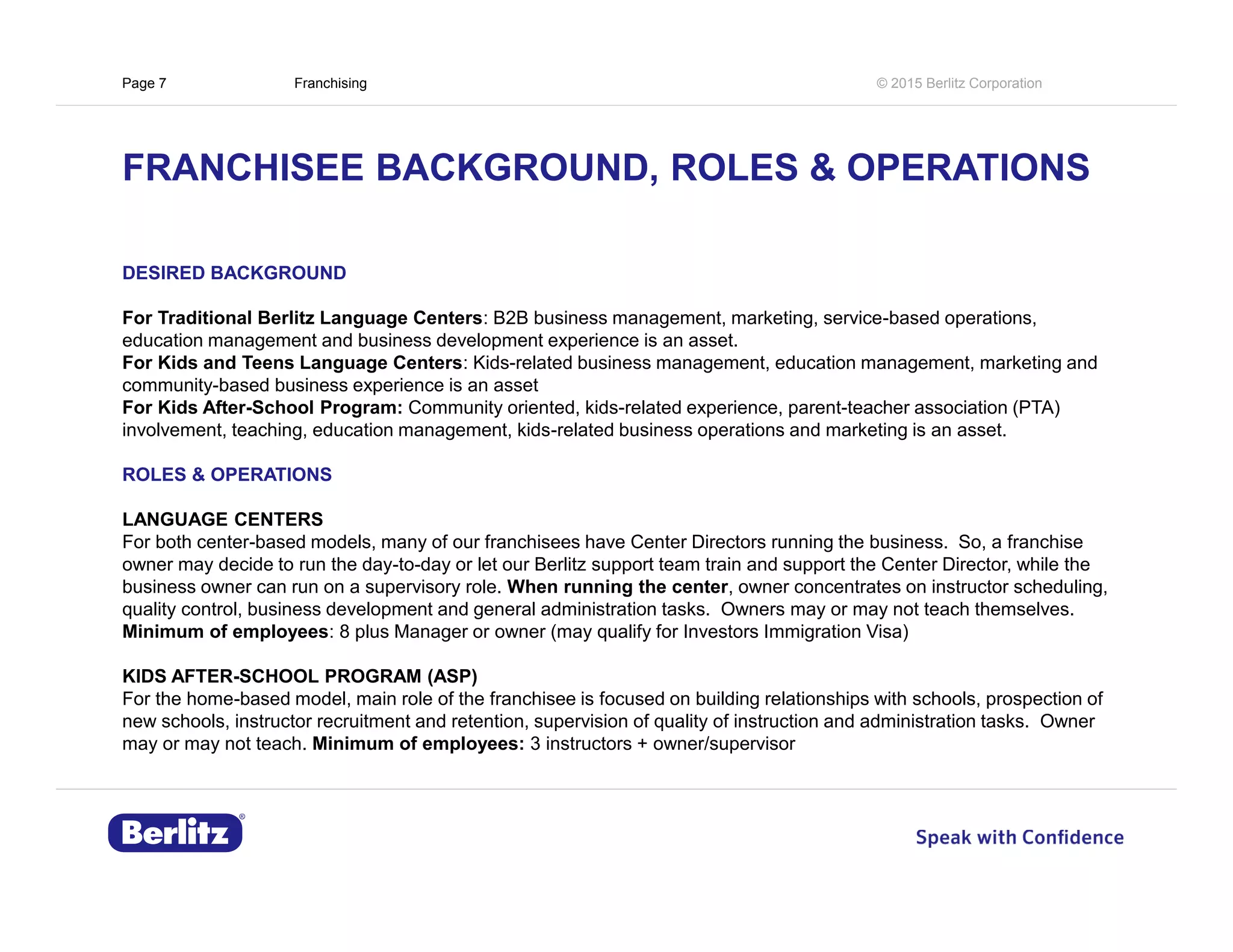 Berlitz Franchise Models | PDF | Large Business | Business