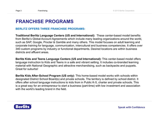 Berlitz Franchise Models | PDF | Large Business | Business