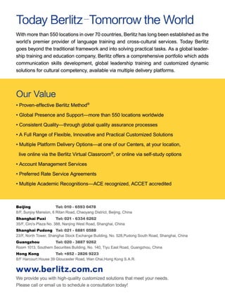 Berlitz Brochure English Final | PDF