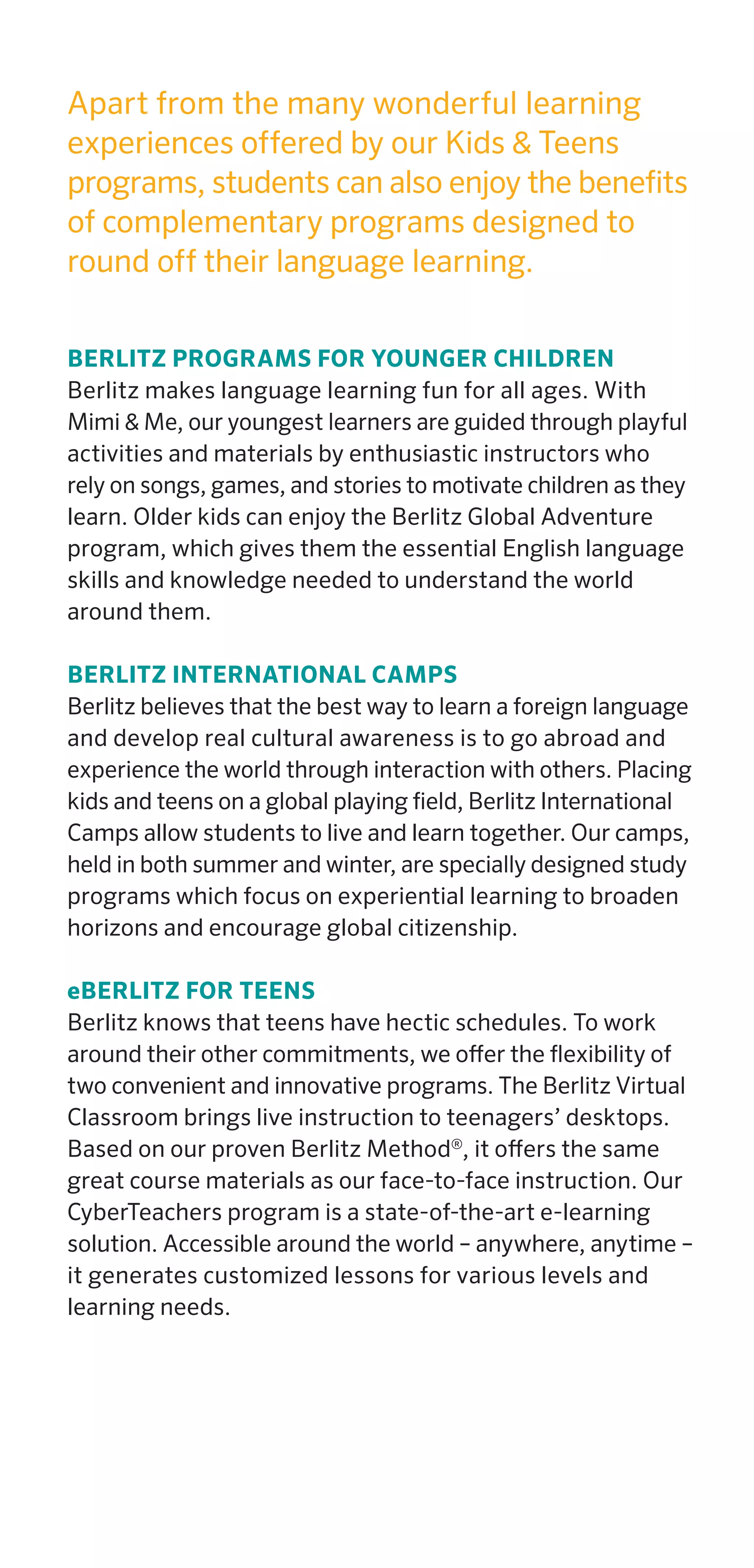 Berlitz Teens - Leaflet | PDF